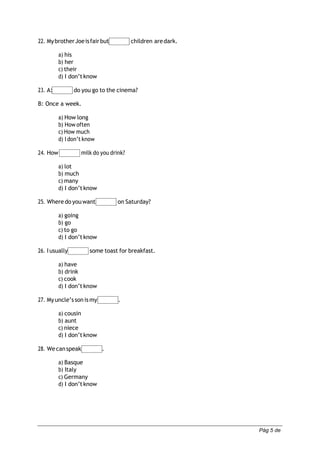 English level test | PDF