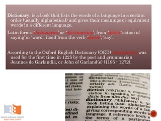 English Lexicography | PPTX