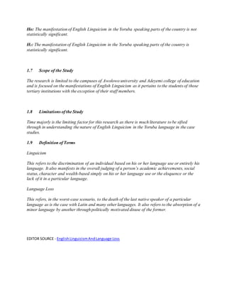 ENGLISH LINGUICISM AND LANGUAGE LOSS.docx