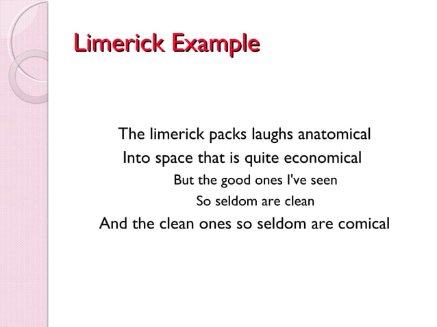 Poetry: Limericks | PPT