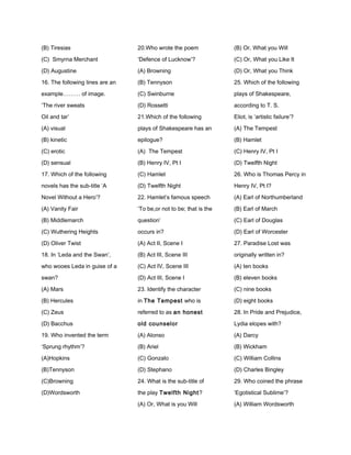 English literature | DOC