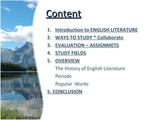 English literature I Lecture 1 | PPT
