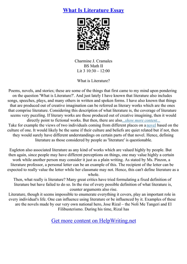 English Literature Essay Structure | PDF