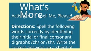 Powerpoint on English Digraphs Ch and SH | PPTX