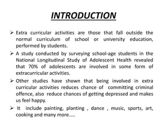 Extra curricular activities and its importance | PPTX