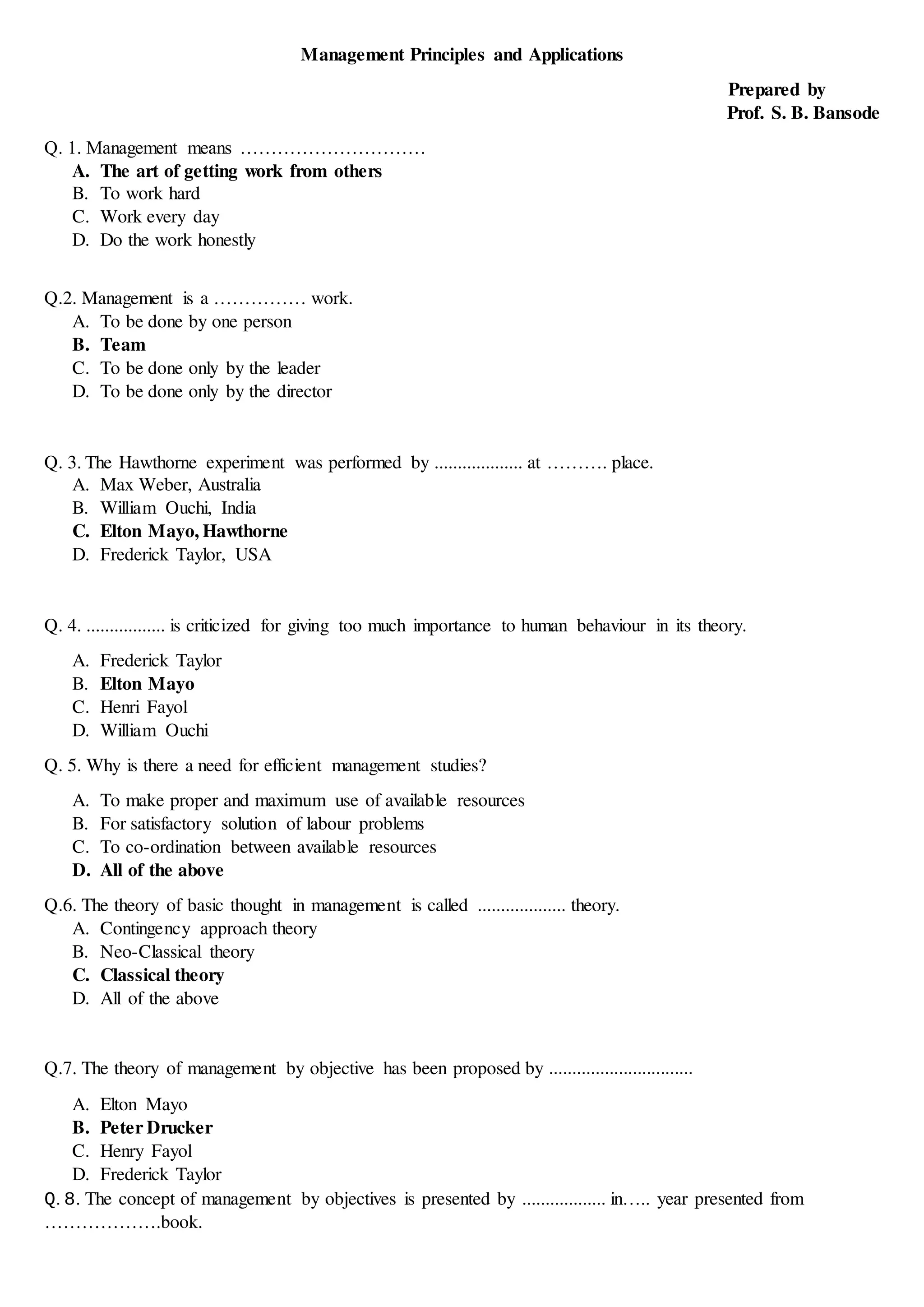 Management Principles and Applications | PDF