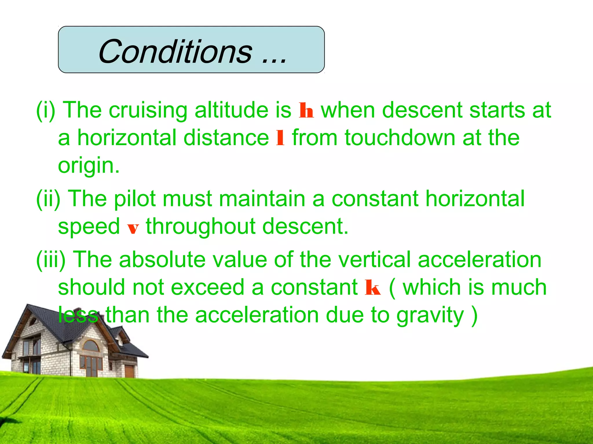 English math - where should a pilot start descent | PPT