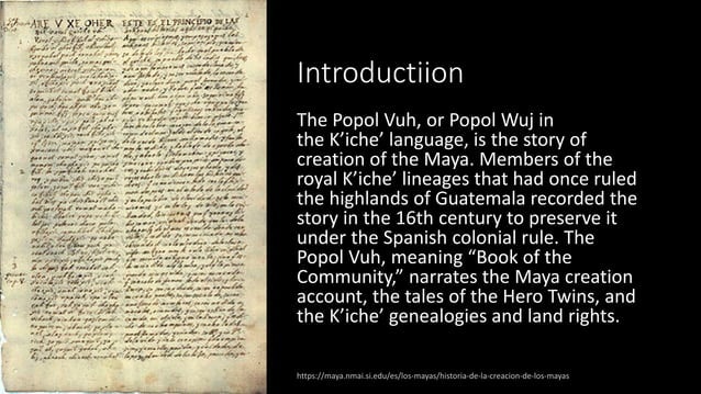 The Creation Story of the Mayas | PDF