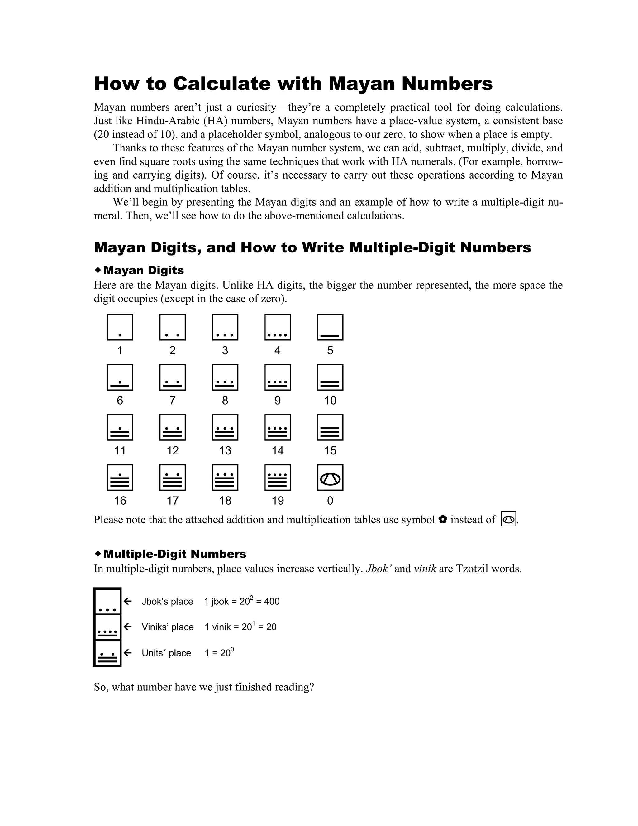 How to Calculate with Maya Numbers | PDF | Science