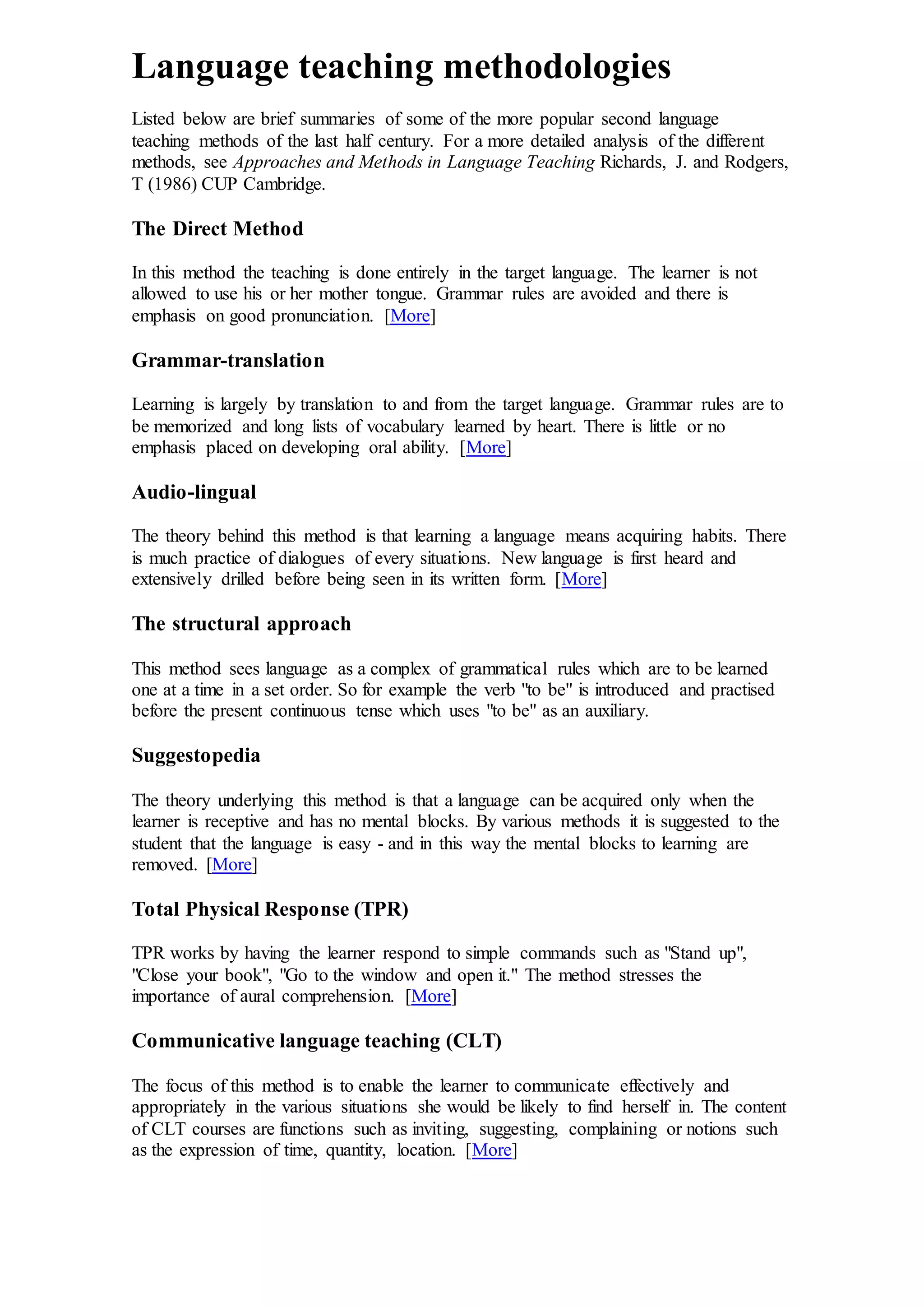 English methods | DOCX | Education