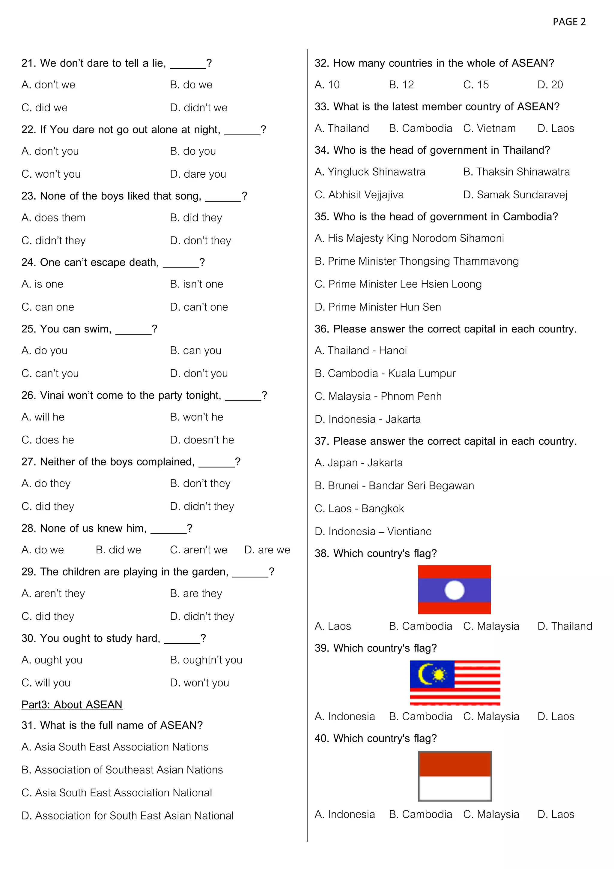 English midterm examination | PDF | Asia Travel | Travel Locations