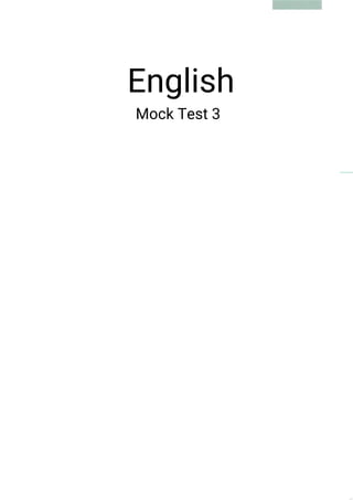English Mock exam Test 3 ppt as sson the | PDF