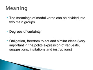 English: modal auxiliary verbs (theory and examples) | PPT