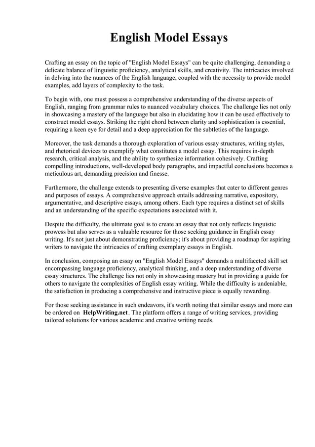 English Model Essays.pdf | Homework and Study | Education