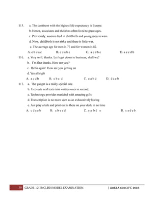 NUMBER OF QUESTIONS: 120GRADE 12 ENGLISH MODEL EXAMINATIONS | PDF
