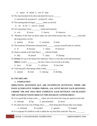 NUMBER OF QUESTIONS: 120GRADE 12 ENGLISH MODEL EXAMINATIONS | PDF