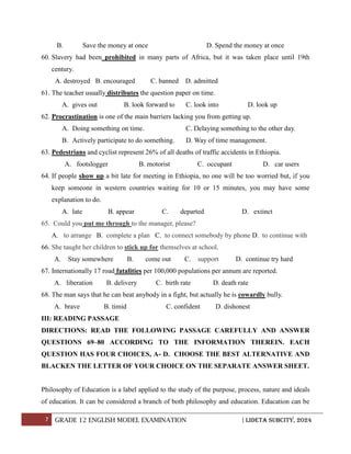 NUMBER OF QUESTIONS: 120GRADE 12 ENGLISH MODEL EXAMINATIONS | PDF