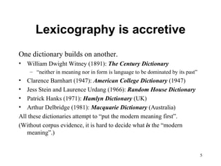 English Monolingual Lexicography | PPT