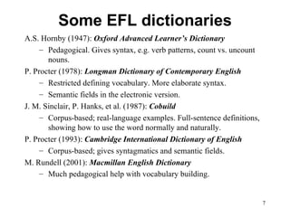 English Monolingual Lexicography | PPT