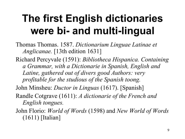 English Monolingual Lexicography | PPT
