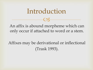 English morphology affixiations (ades) | PPTX