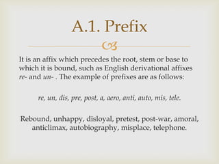 English morphology affixiations (ades) | PPTX