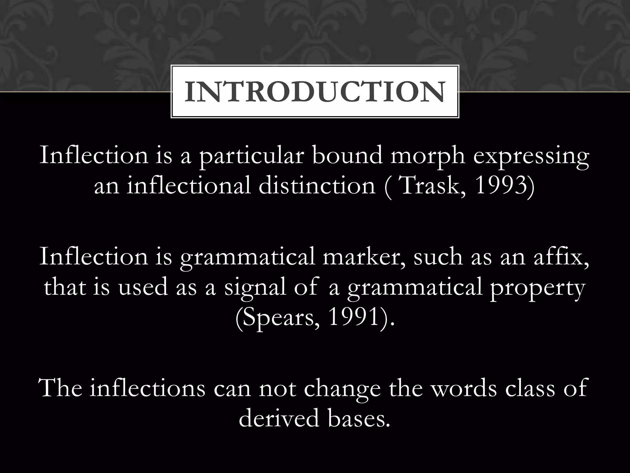 English morphology "Inflection" (AdeS) | PPTX
