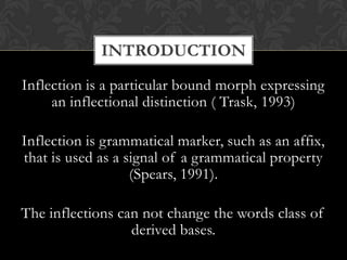 English morphology "Inflection" (AdeS) | PPT