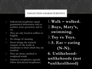 English morphology "Inflection" (AdeS) | PPT