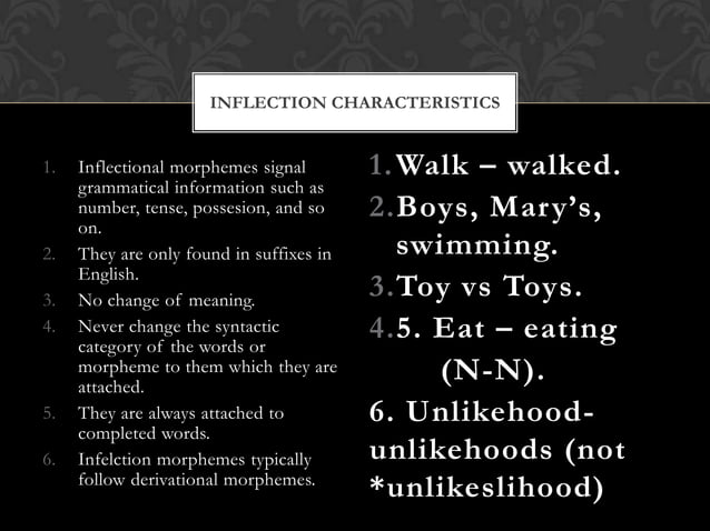 English morphology "Inflection" (AdeS) | PPT