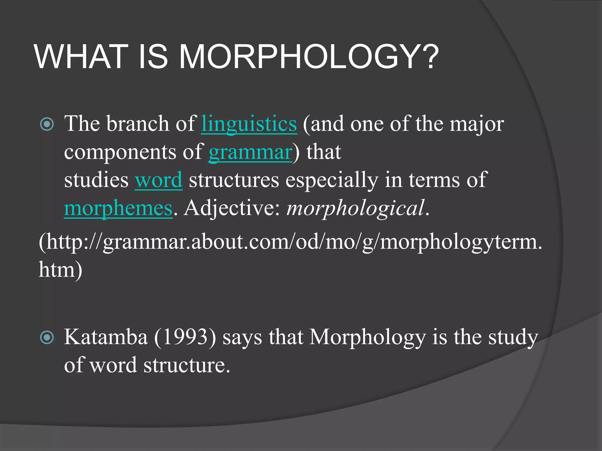 English Morphology Introduction Ades Pptx