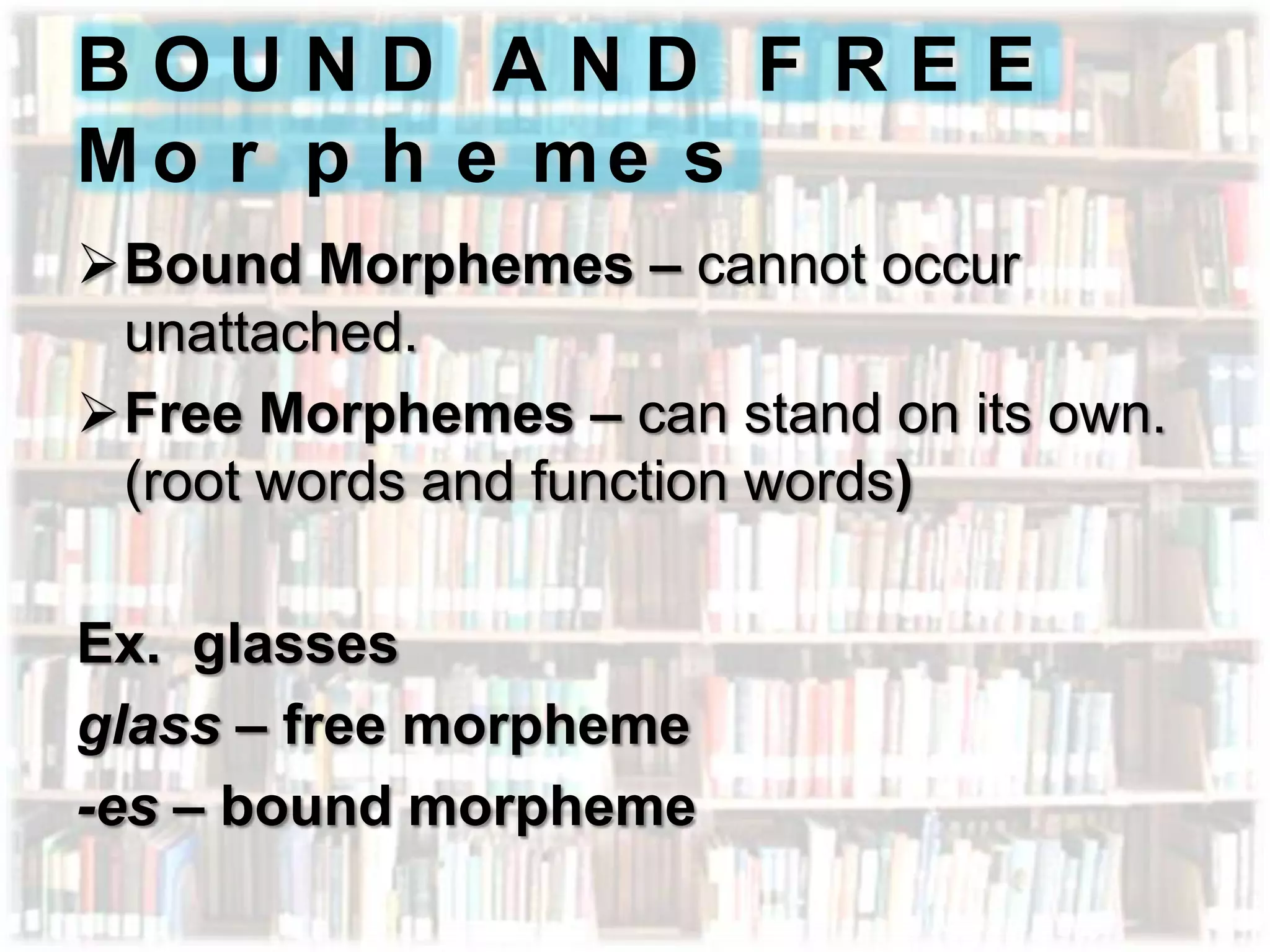 English morphology, introduction (AdeS) | PPTX
