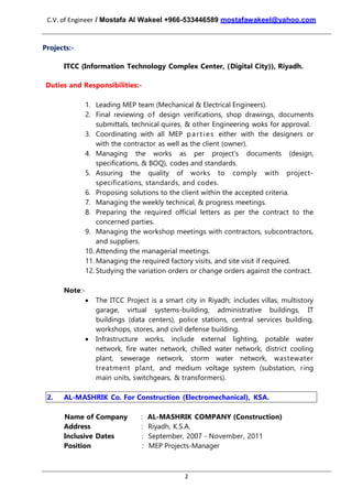 Engineer Mostafa Al Wakeel C.V.-2019 | PDF