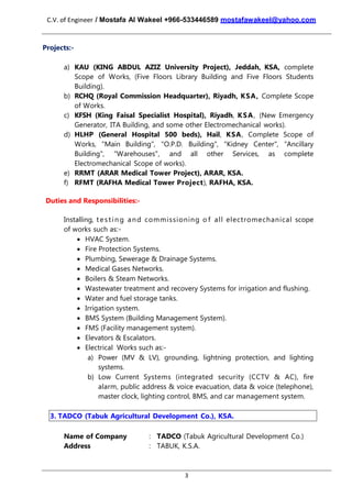 Engineer Mostafa Al Wakeel C.V.-2019 | PDF