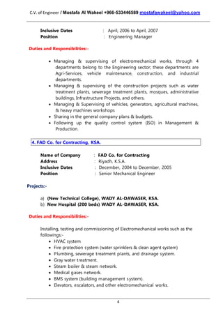 Engineer Mostafa Al Wakeel C.V.-2019 | PDF