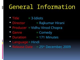 Detailed English Movie Review – 3 Idiots (Inspiring College Drama).pptx