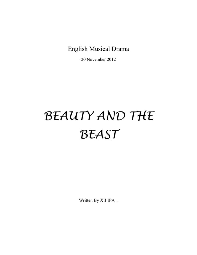 Script of English Musical Drama, Beauty and The Beast | DOCX