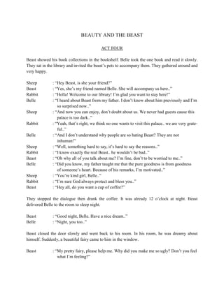 Script of English Musical Drama, Beauty and The Beast | DOCX