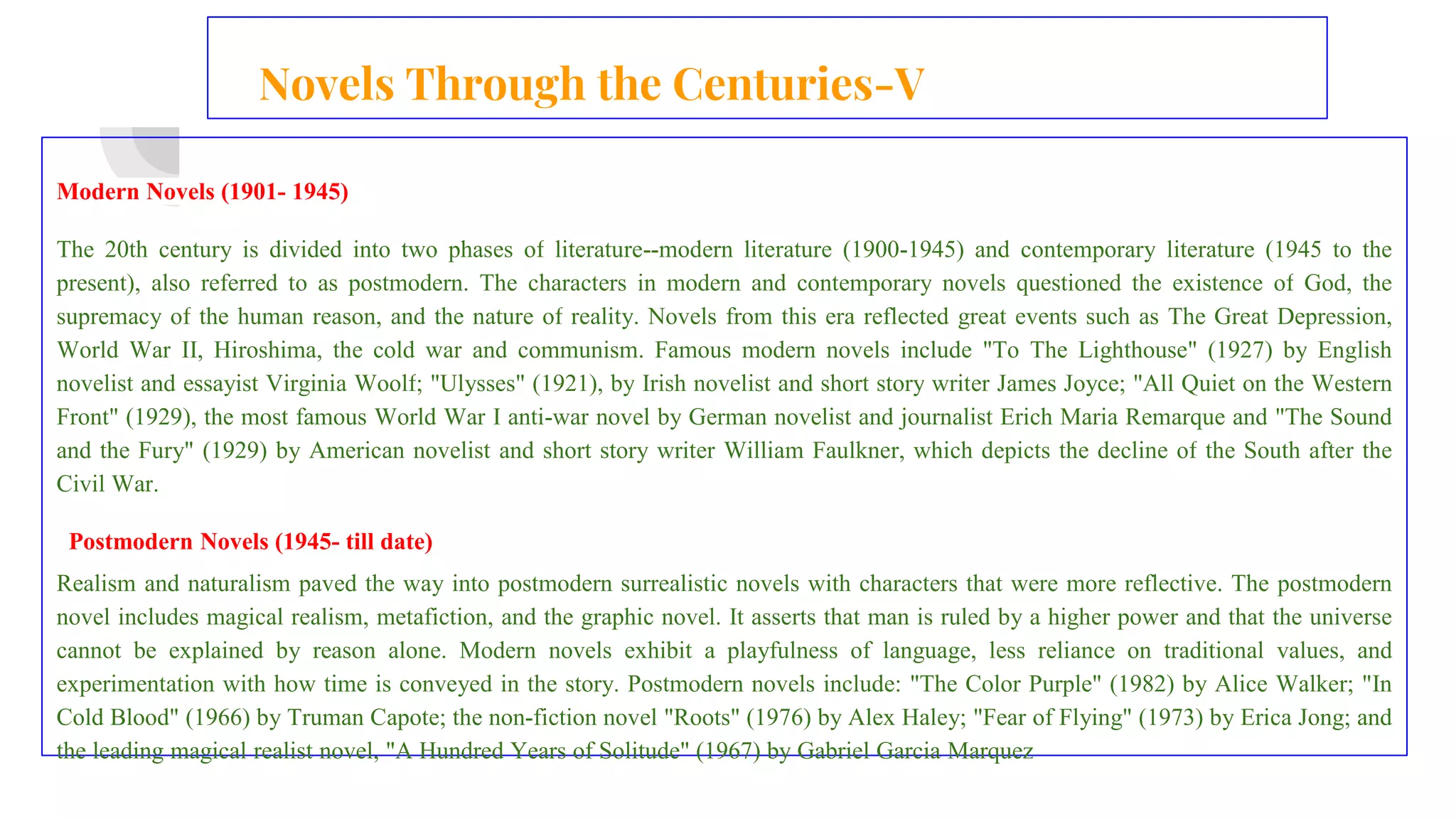 English novel an introduction | PPTX