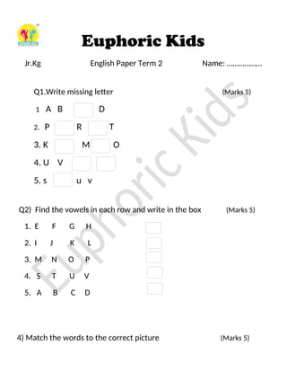 exam paper for preschool kids English paper final.docx