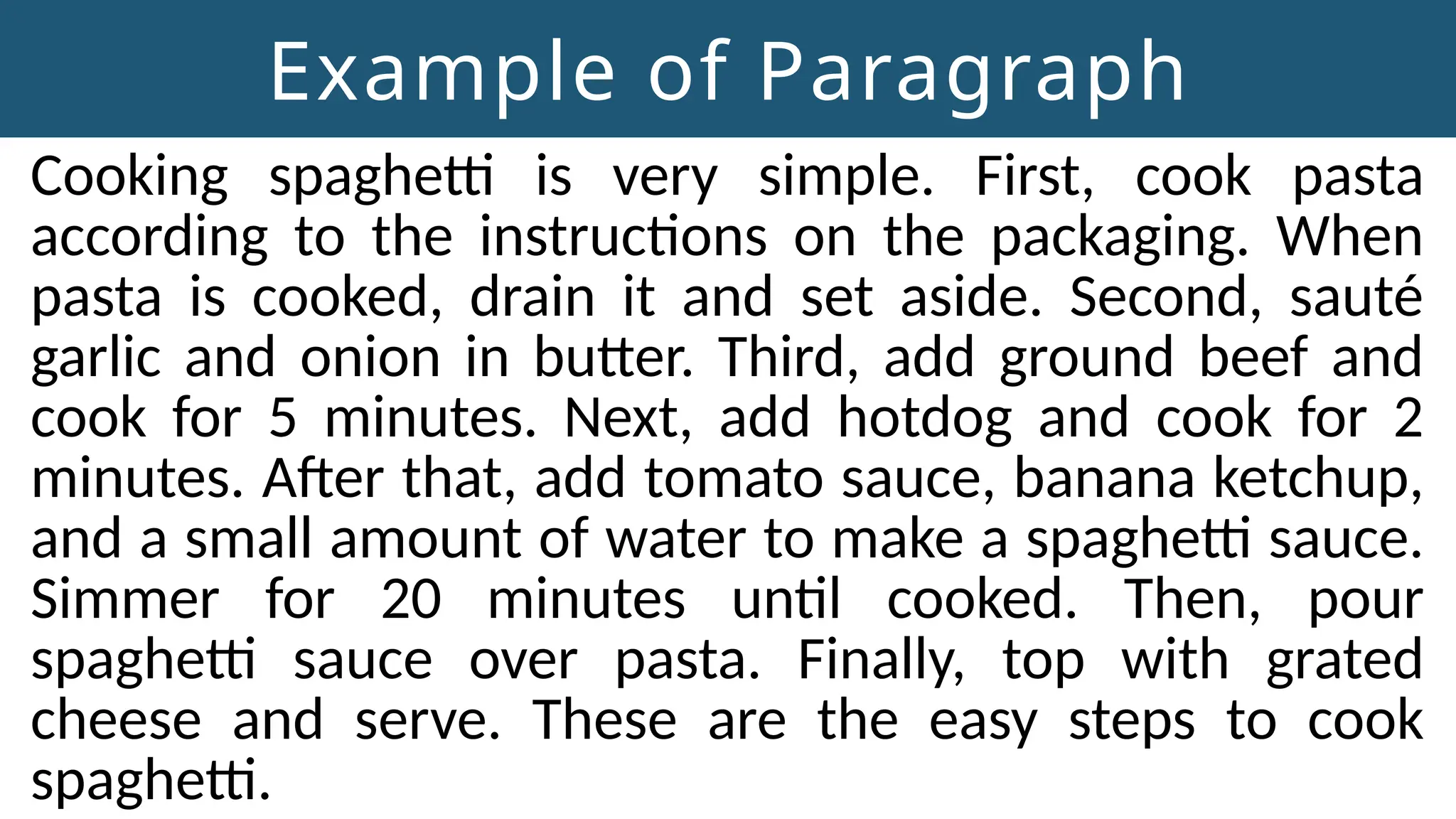 English Paragraph Writing Structure Presentation in Blue Simple Style ...