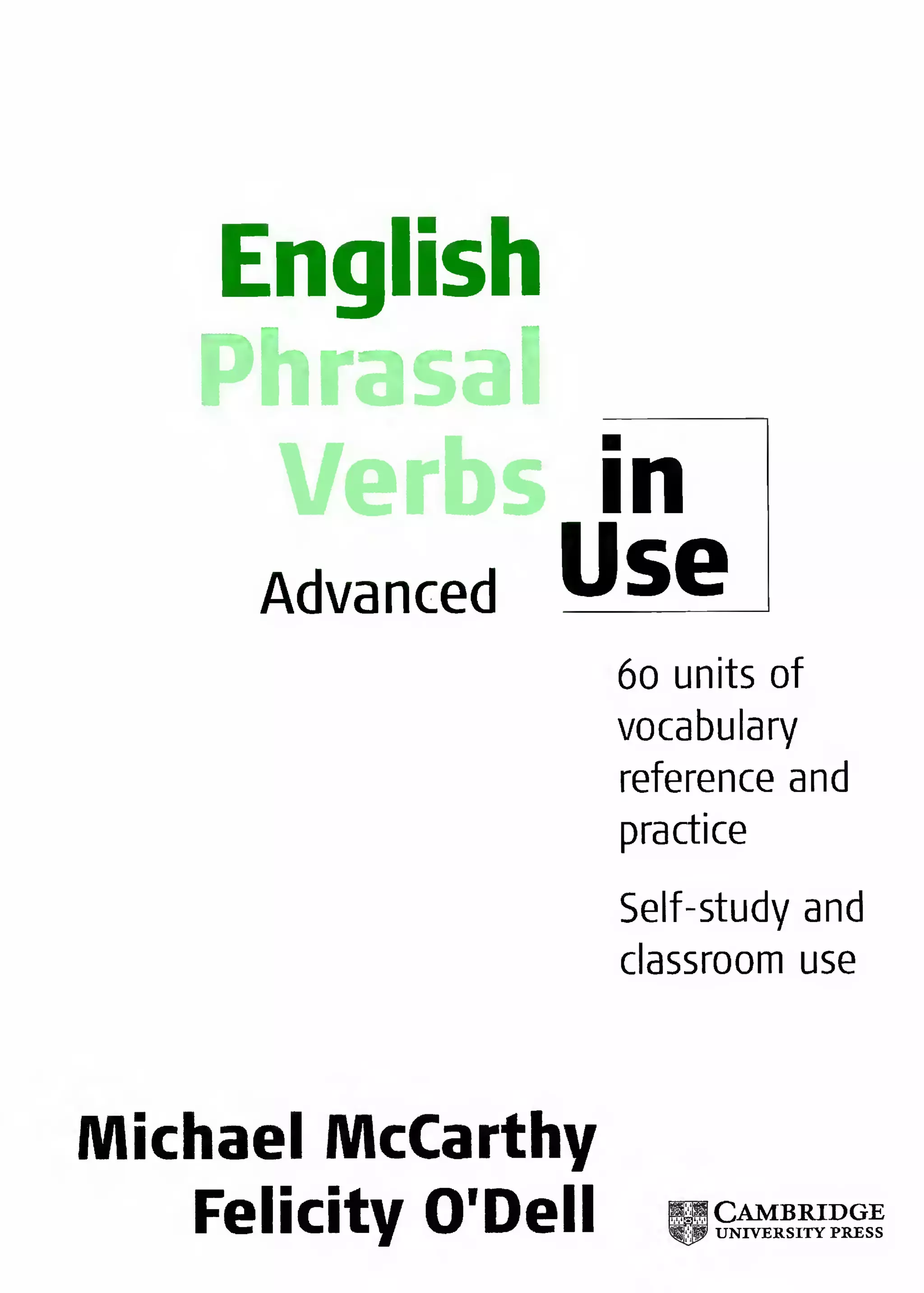 English phrasal verbs in use advanced | PDF