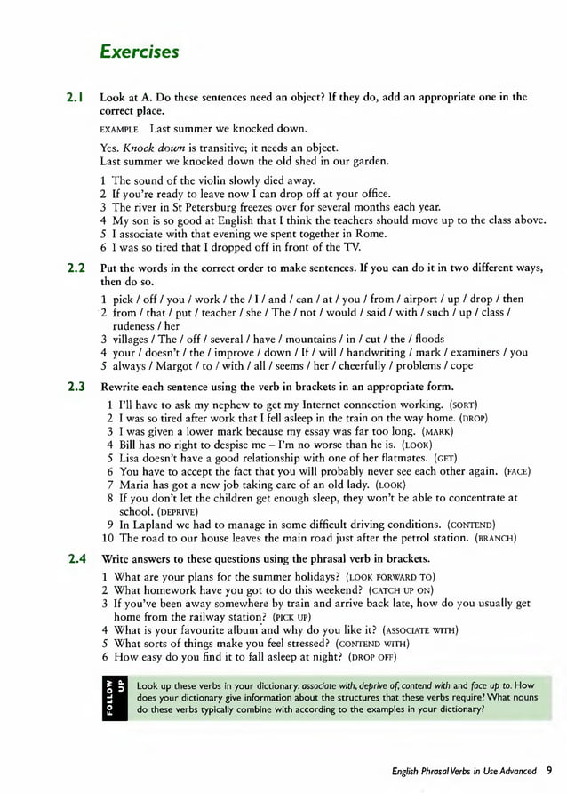 English phrasal verbs in use advanced | PDF