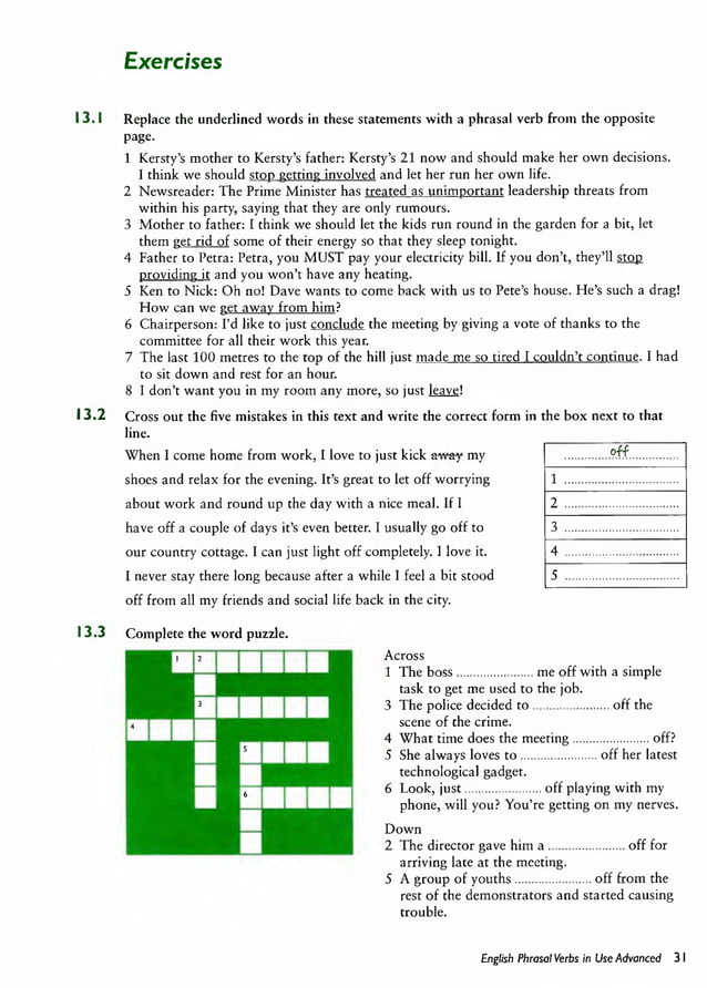 English phrasal verbs in use advanced | PDF