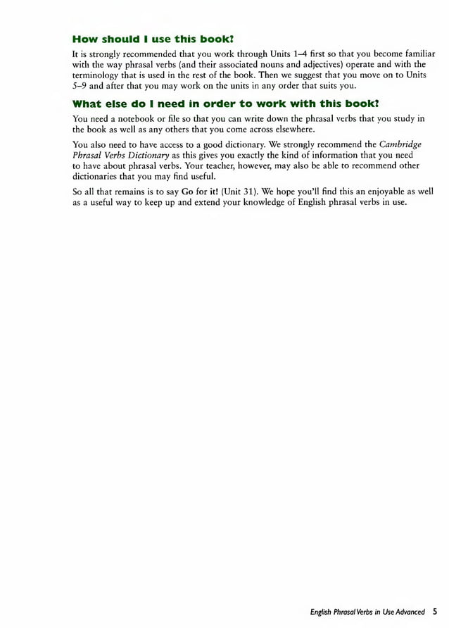 English phrasal verbs in use advanced | PDF