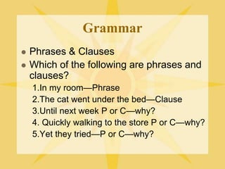 English phrase clause | PPT