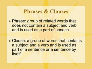 English phrase clause | PPTX