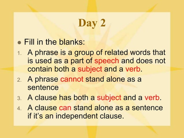English phrase clause | PPT