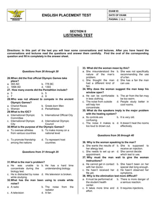 English placement test (1) | PDF