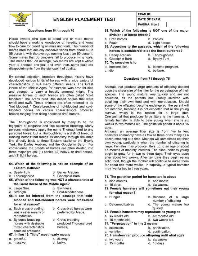 English placement test (1) | PDF